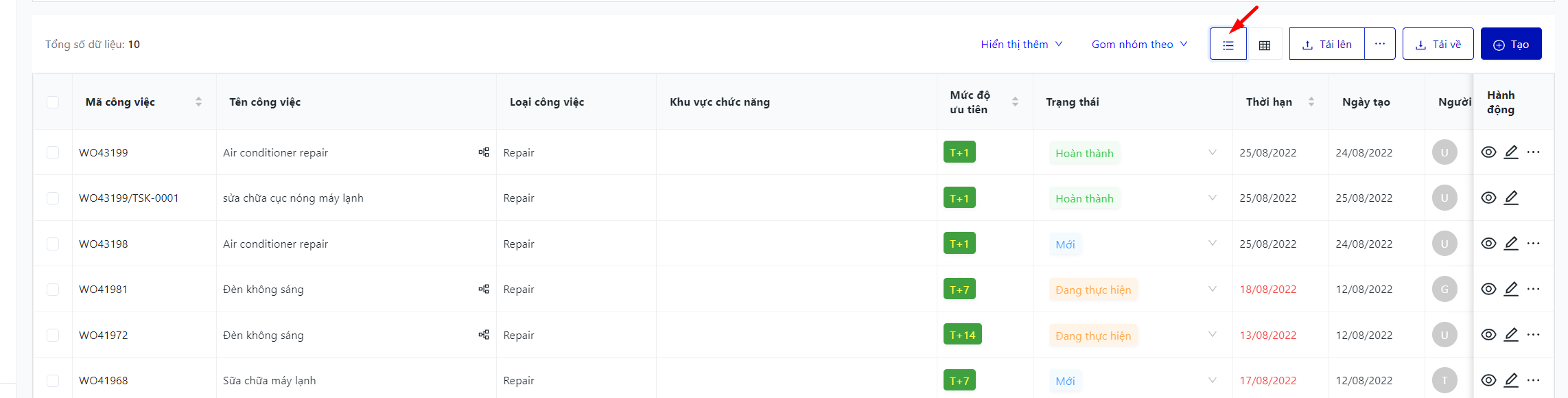 Phiếu giao việc (Work Orders)