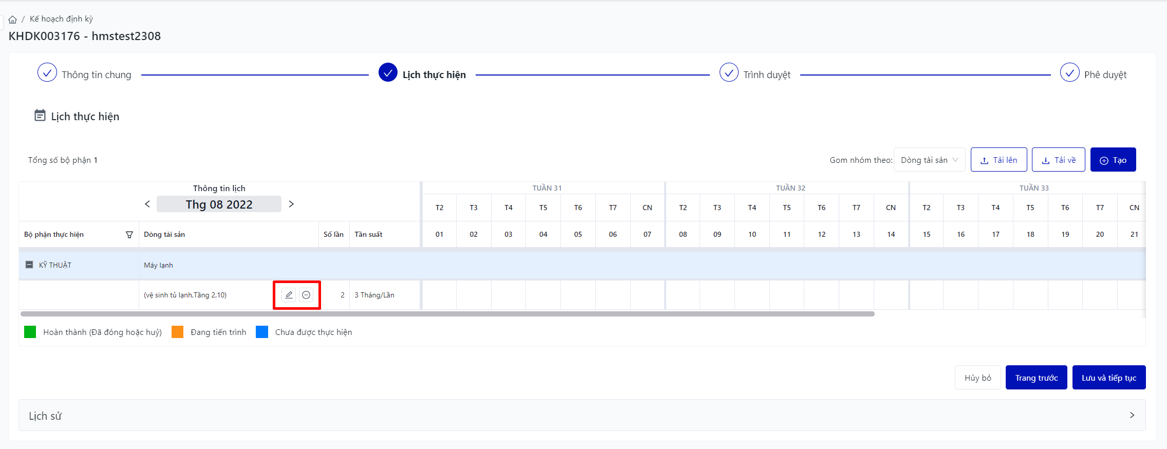Kế hoạch định kỳ (Work Orders Schedules)