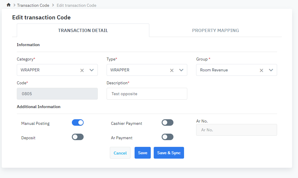 [Eng] Transaction Code