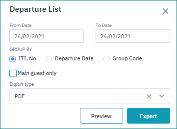 [Eng] Departure List