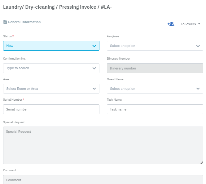 [Eng] Create Laundry Request