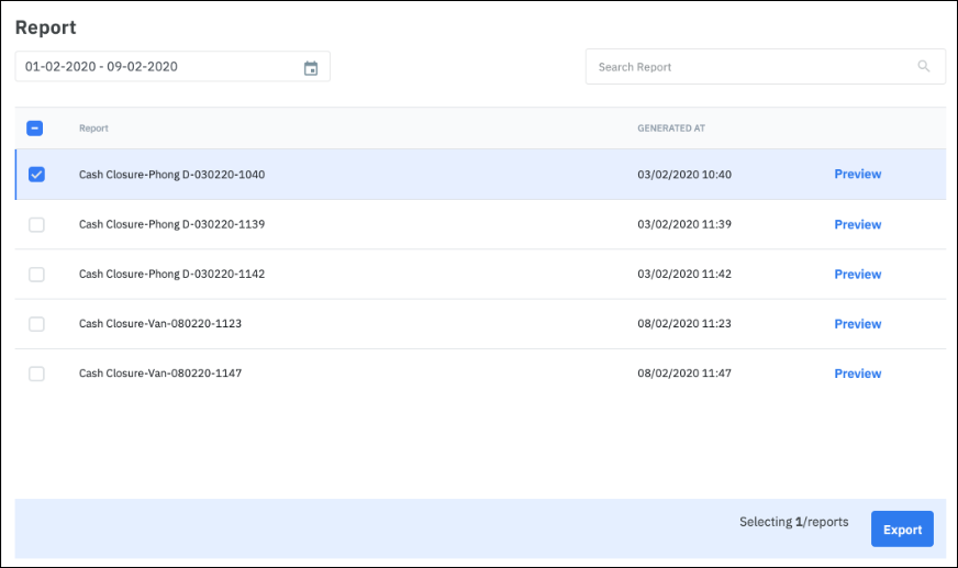 [Eng] Cashier Report