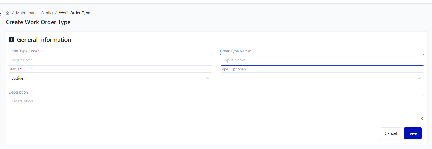 [ENG] Work Order Type