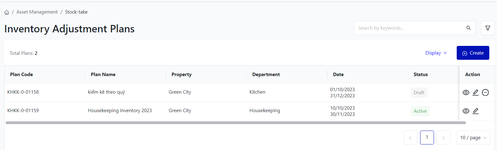 [ENG] Stock-take Plans