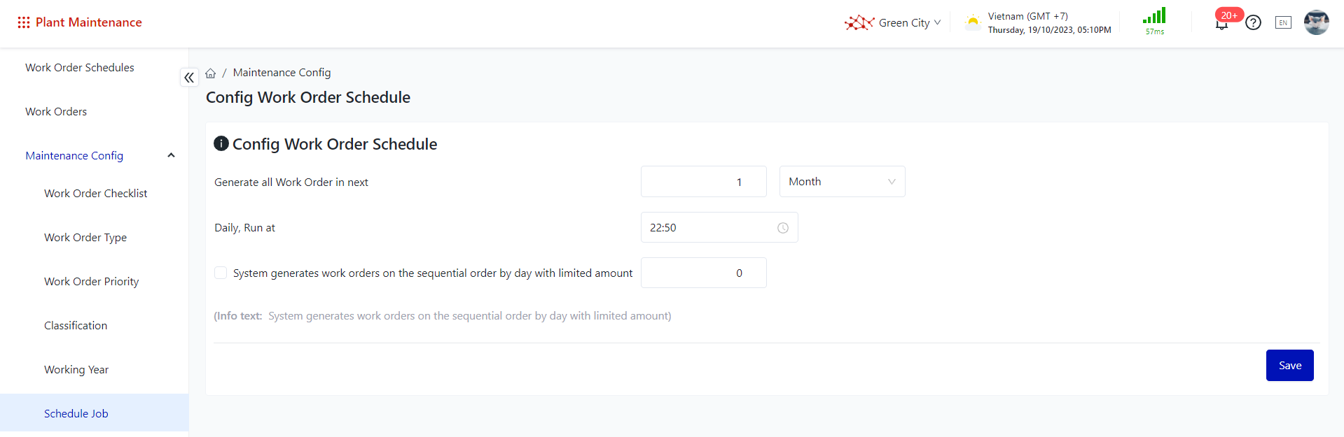 [ENG] Config Work Order Schedule