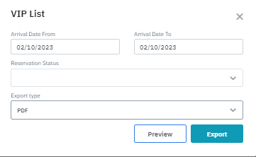 VIP List (รายชื่อแขกวีไอพีที่เข้าพักในปัจจุบัน)