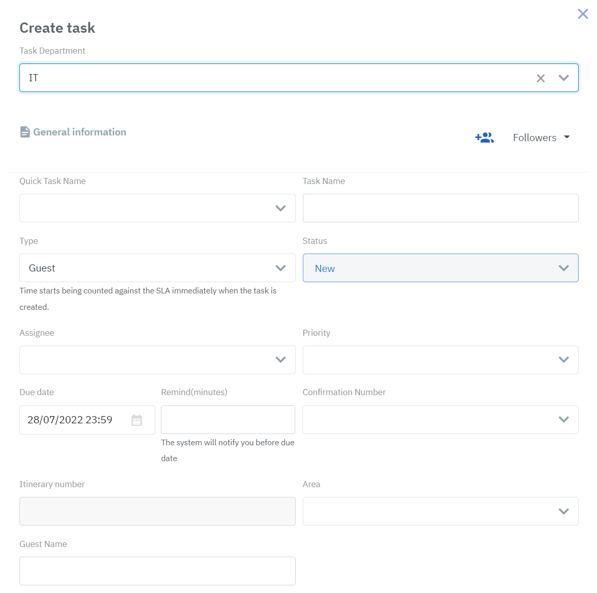 Create IT Task (สร้างงานไอที)