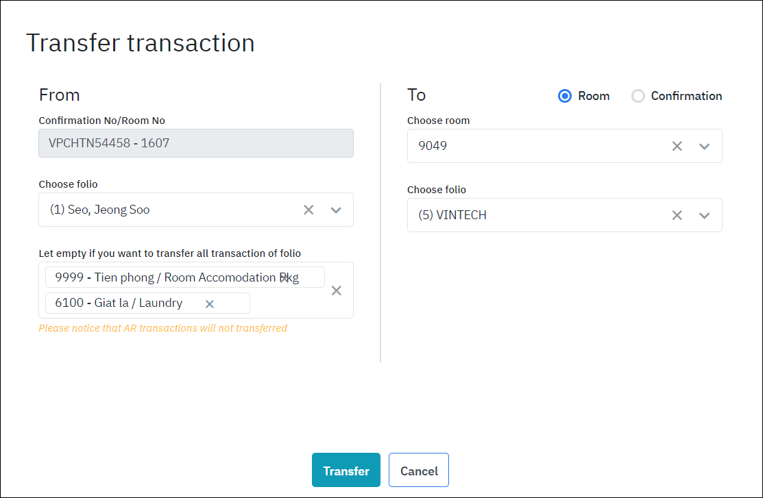 Chuyển nhiều giao dịch (Multiple Transfer)