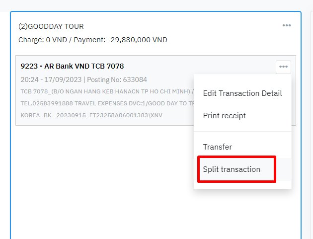 Tách giao dịch (Split Transaction)