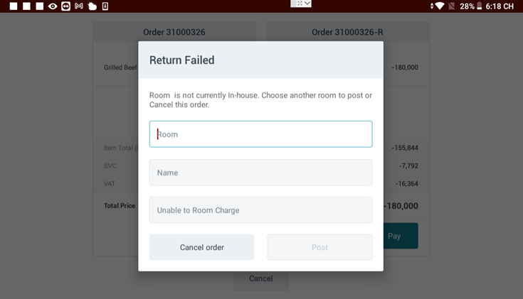 Return Check - (Hoàn trả đơn hàng đã thanh toán)